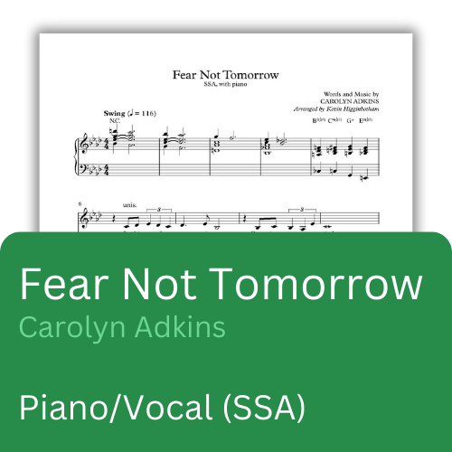 Fear Not Tomorrow (Sheet Music) | Heartland Baptist Bookstore