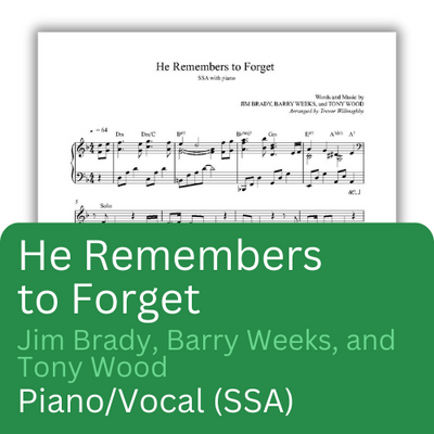 He Remembers to Forget (Sheet Music) | Heartland Baptist Bookstore