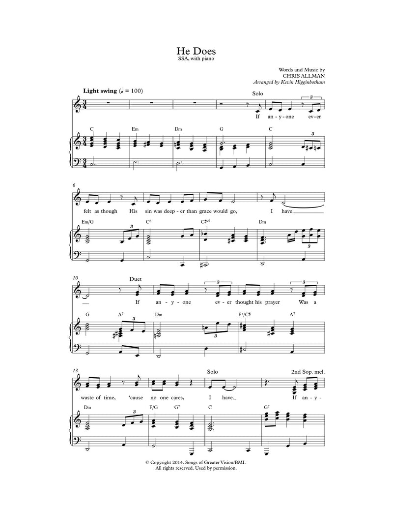 He Does Sheet Music Heartland Baptist Bookstore he-does-sheet-music-heartland-baptist-bookstore