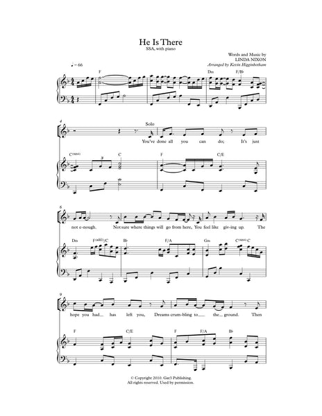 He Is There (Sheet Music) | Heartland Baptist Bookstore