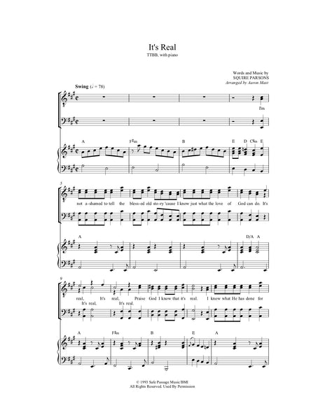 It's Real (Sheet Music) | Heartland Baptist Bookstore