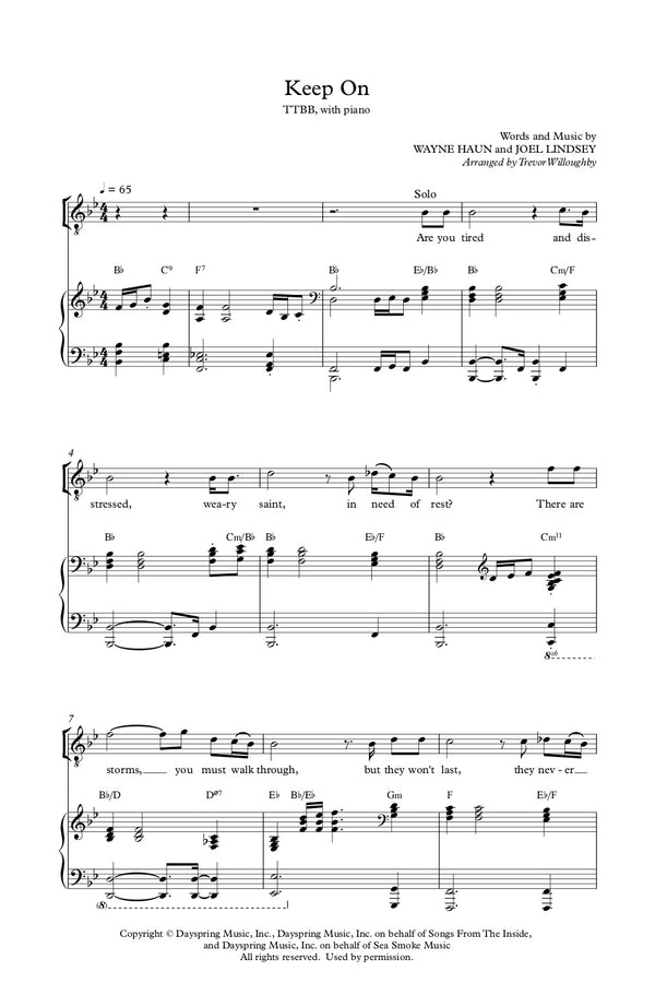 Keep On (Sheet Music) | Heartland Baptist Bookstore | Heartland Baptist ...