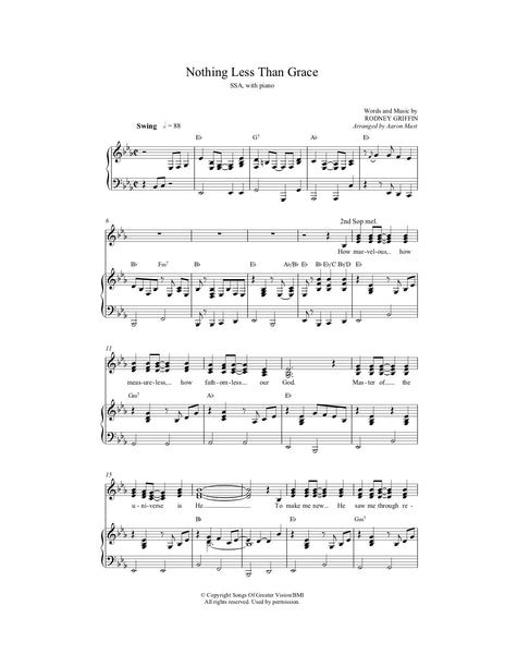 Nothing Less than Grace (Sheet Music) | Heartland Baptist Bookstore