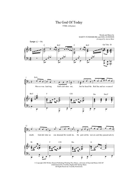 The God of Today (Sheet Music) | Heartland Baptist Bookstore